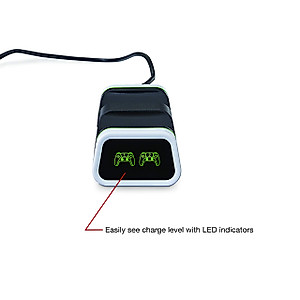 Verbatim PS5 Dual Controller Charging Station for use with Playstation 5 DualSense Wireless Controllers - Charging Dock LED Indicators Over-Charge Protection 6ft Charging Cable