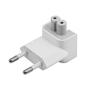 VizGiz 2 Pack US to Europe Plug Converter Travel Charger Adapter Wall Outlet EU European Connector Duck Head for MacBook Mac Pro MBA Retina MagSafe Apple Phone Pad Tablet Mini Air Power Brick