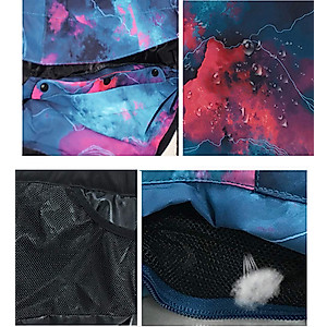 Women's Ski Snowboard Jackets Pants Set Windproof Waterproof Snow Jacket Ski Suits Rain Jacket (M, Style-8)