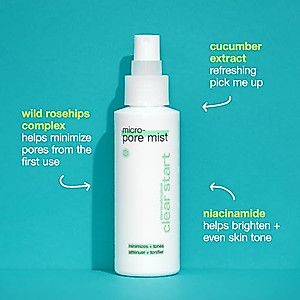Dermalogica Clear Start Micro-Pore Mist, Facial Toner Mist with Niacinamide + Witch Hazel, Minimizes Pores, Brightens & Evens Skin Tone