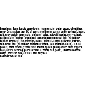 Campbell's Slow Kettle Style Creamy Tomato Soup With A Crunch, 7 oz Microwavable Cup (Case of 6)