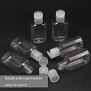 Jnnzzggu 40 Pack 2 Oz Plastic Refillable Bottles with Flip Cap,Clear Empty Hand Sanitizer Bottles,Portable Reusable Containers with Lids for Shampoo,Body Soap,Toner and Lotion
