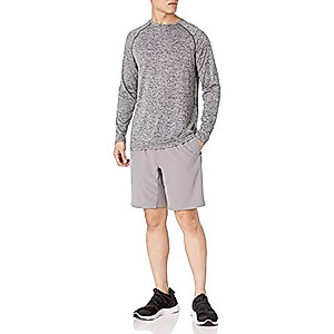 Amazon Essentials Men's Tech Stretch Long-Sleeve T-Shirt (Available in Big&Tall), Dark Grey Heather, Large