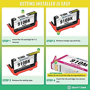 S SMARTOMNI 910 Remanufactured 910 XL Ink Cartridge Replacement for HP 910XL 910 Ink Cartridge for use in HP OfficeJet Pro 8015 8018 8020 8022 8024 8025 8028 8031 8033 8034 8035 (KCMY, 4 Pack)