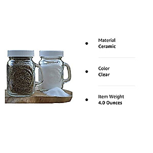 Golden Harvest Ball Mason Jar Glass Salt and Pepper Shakers, Pack Of 2, Clear