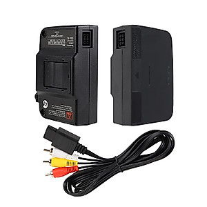 N64 Power Supply and AV Cable, Replacement AC Power Adapter and AV Composite Video Cable Compatible with Nintendo 64