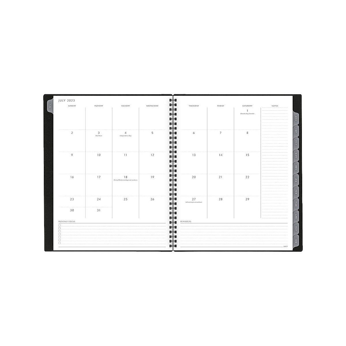 2023-2024 AT-A-GLANCE® Elevation Academic Weekly/Monthly Planner, 8-1/2" x 11", Black, July 2023 to June 2024, 75959P05