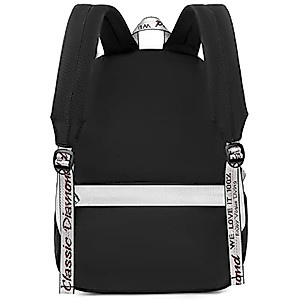 Hey Yoo School Backpack for Girls Backpack with Lunch Box School Bag Bookbag Aesthetic Cute Backpack Set for Teen Girls (Black)