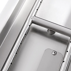 Rectangular Drop-in Fire Pit Pan Stainless Steel Built-in Fire Pit Burner Fire Table Insert Natural Gas H-Shape Burner for Indoor Outdoor Picnics,1/2'' NPT,90000 BTU(25.6 * 9.8 * 2in)