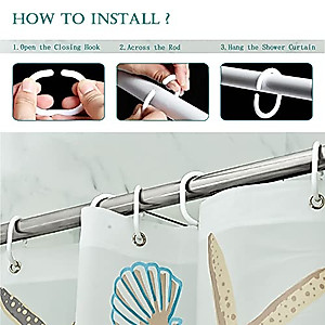 Posienr Colorful Owl Shower Curtain Sets Bath Mat 4 Pcs Decor Bathroom Cute Cartoon Animals Contour Mat Toilet Lid Cover U Shaped Non-Slip Rug Fabric Waterproof Polyester with 12 Hooks