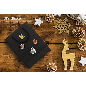 driew Black Gift Bags with Handles, Medium Black Paper Bags Gift Bag Black 7.5x3x10 inches Pack of 50