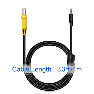 Talentcell DC 24V Power Cord, 5.5 x 2.1mm Male to DC7406 Male Plug Power Supply Cable for Laptop, Notebook, S10 and More