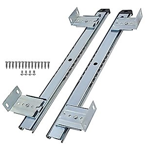 Side Mount Drawer Slides, Ball Bearing Slides, 1 Pair Heavy Duty Runners, Keyboard Tray Guides 35cm, Telescopic Guide Rail, for Desks and Computer Tables (size : Black, Size : 350mm/14inch) (Black 350