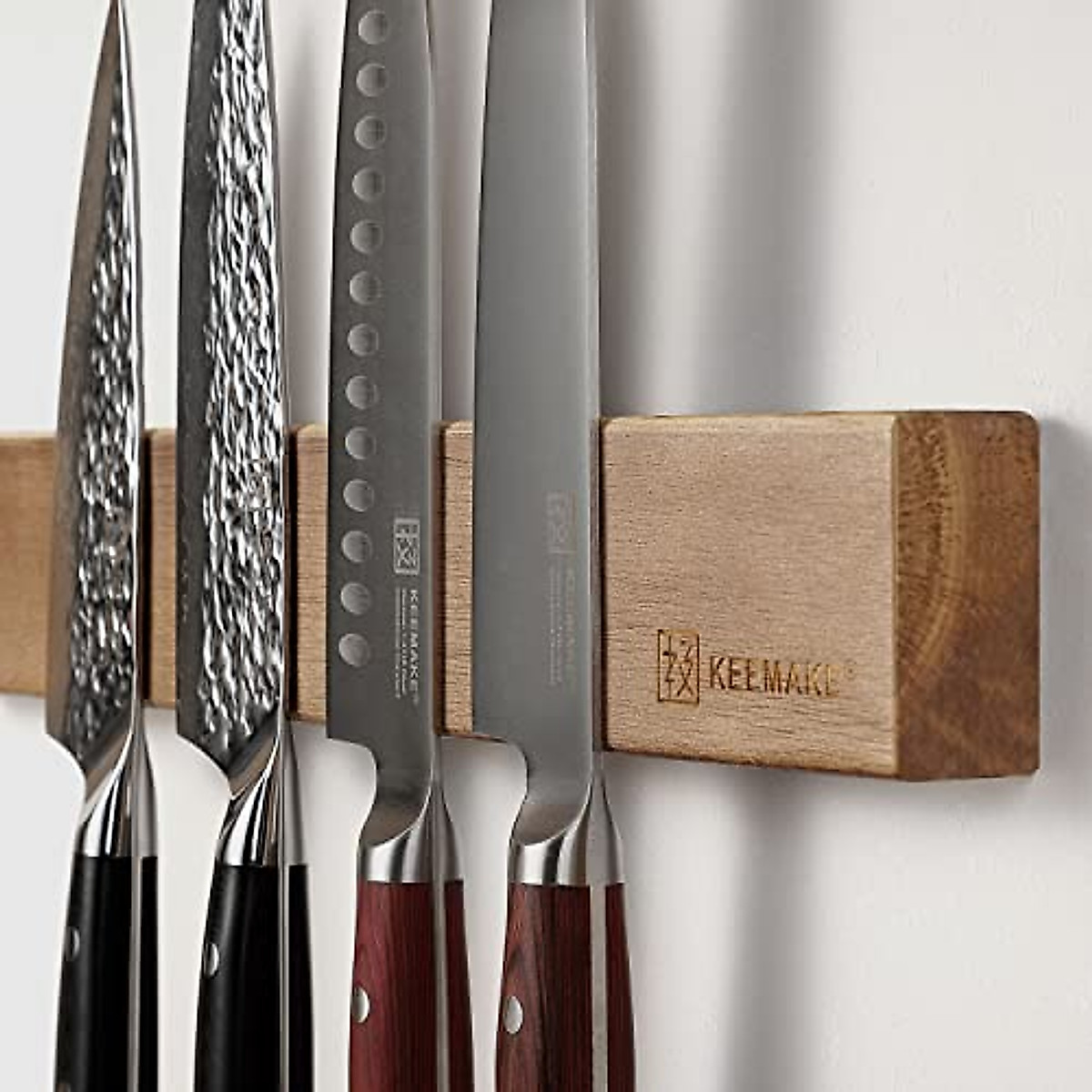 KEEMAKE Magnetic Knife Holder for Wall 11.75 inch Acacia Wood Knife Magnetic Strip, Powerful Neodymium Magnet Knife Hanger Knife Bar for Kitchen knives(16 inch optional)