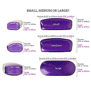 SPUNKYsoul Mystic Purple Medium Premium Fashion Women's Hard Eyeglasses Case | Smooth Glitter | Bonus Cleaning Cloth