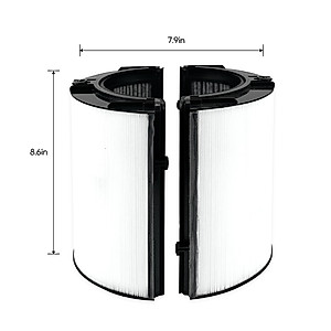 2 Pack TP06 Replacement Filter Compatible with Dyson TP06 TP04 HP04 HP06 TP07 HP07 HP09 TP09 TP08 PH01 PH02 PH03 360° Combi 2 in 1 HEPA+Carbon Filters,Black