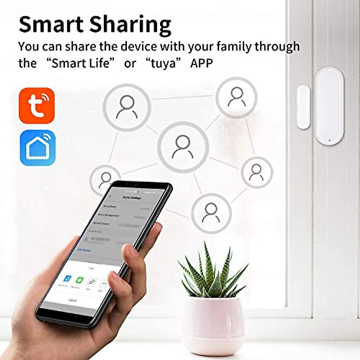 HEIMAN WiFi Door Sensor, Smart Window Door Sensor Alarm, Contact Sensor for Home Security, Wireless Magnetic Door Open Detector and APP Remote Notification (1 Pack+)
