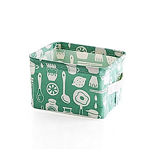 Oxford Cute Printing Foldable Storage Baskets Bins Mini Boxes Clothes Desktop Organizers Makeup Book Baby Toy (1814.511.5cm, Tableware)
