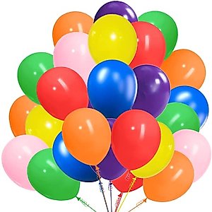 105PCS Colorful Balloons Assorted Colors, 10 Inches Bright Colors Rainbow Party Balloon for Birthday Party Baby Shower Wedding Party Rainbow Balloons