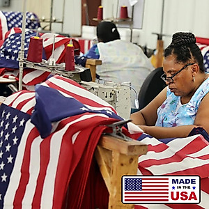 American Flags for Outside 3x5, Heavy Duty American Flag with Embroidered Stars, Thicken Nylon US Flag with Sewn Stripes Brass Grommets US Flags 3x5 Outdoor Made in USA High Wind All Weather Flags