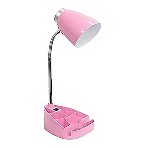 Limelights LD1002-PNK Gooseneck Organizer iPad Stand or Book Holder Desk Lamp, Pink 6.5 x 6.5 x 18.5