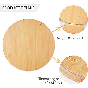 Wooden Replacement Lid Compatible with Pyrex Glass Bowls Round 2Cup，4 Cup，7Cup Round Storage Reusable Covers Compatible with Pyrex Container Durable Food Storage Lids（6 pack）