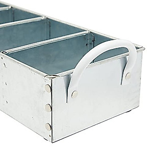Galvanized Metal Tray Caddy with 4 Compartments for Kitchen (16.75 x 5 x 3 In)