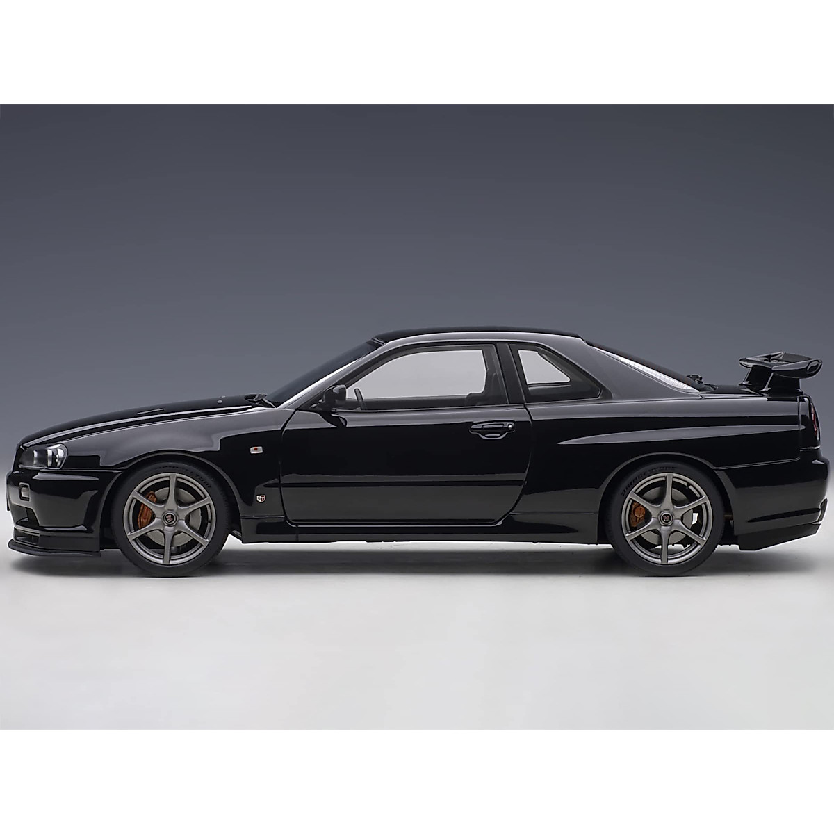 Skyline GT-R (R34) V-Spec II RHD (Right Hand Drive) Black Pearl 1/18 Model Car by Autoart 77407