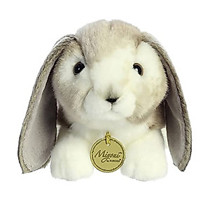Aurora Miyoni 9" Grey Holland Lop Rabbit Stuffed Toy - Soft & Fluffy Polyester Animal Figure
