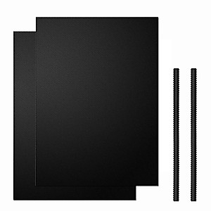 2 Pack Oven Liner Mat + 2 Oven Rack Edge Protector Guard,Heavy Duty&Non Stick Oven Liners For Electric Grill Gas-Keep Oven Clean,Silicone Oven Rack Shields-Protect Hands Against Burns And Scars,Black