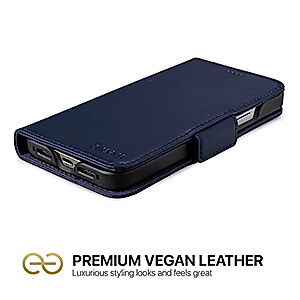 Dreem Fibonacci 2-in-1 Wallet Case for Apple iPhone 13 Mini - Luxury Vegan Leather, Magnetic Detachable Shockproof Phone Case, RFID Card Protection, Magsafe Compatible - Royal