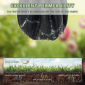 LGJIAOJIAO 3ftx50ft Weed Barrier Landscape Fabric Heavy Duty，Weed Block Gardening Ground Cover Mat, Weed Control Garden Cloth ，Woven Geotextile Fabric for Underlayment，Commercial Driveway Fabric