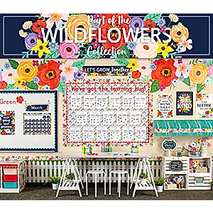 Teacher Created Resources Wildflowers Straight Rolled Border Trim - 50ft - Decorate Bulletin Boards, Walls, Desks, Windows, Doors, Lockers, Schools, Classrooms, Homeschool & Offices