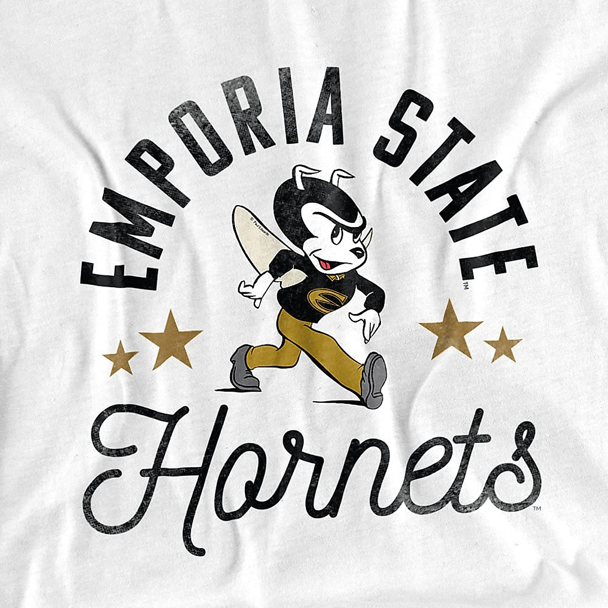 Emporia State University Official Hornets Unisex Adult T-Shirt, White, Small