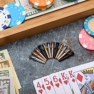 Mudder 12 Pieces Metal Cribbage Pegs Cribbage Board Pegs Fit 1/8 Holes Cribbage Pegs with a Tapered Design for Cribbage with 4 Colors