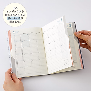 Midori 22262006 Double Schedule Notebook, 2024, B6, Monthly, Black (Starts October 2023) (black)