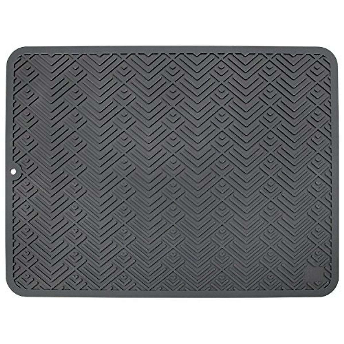 S&T INC. Silicone Dish Drying Mat or Trivet for Kitchen Durable, Heavy Duty, Non-Slip, Dishwasher Safe and Heat Resistant, 12 Inch x 15.8 Inch, Grey