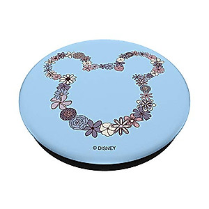 Disney Mickey Mouse Ears Floral Outline PopSockets PopGrip: Swappable Grip for Phones & Tablets