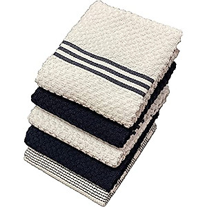 Set of 5, 100% Ring-Spun Cotton Terry Oversized Kitchen Towel, Hand Towel with Hanging Loop, 450 GSM Ultra Absorbent, Heavy Duty, Maximum Softness, Great for Kitchen or Household Size: 16” x 26”