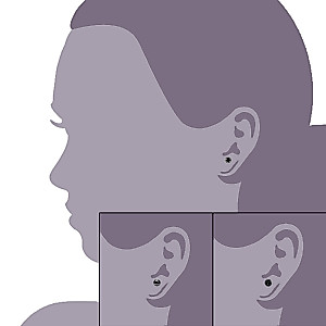 JewelrieShop Black Studs Earrings for Women CZ Rhinestones Crystal Ball Fake Pearl Stainless Steel Party Stud July Birthstone Earring Set for Women (3 pairs,6mm Round,July)