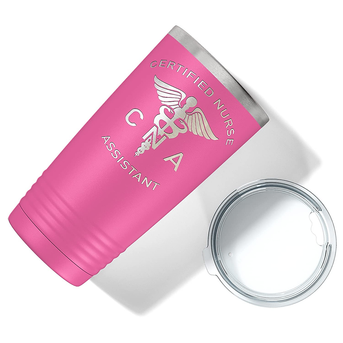 CNA Certified Nurse Assistant Gift on Pink 20 oz Stainless Steel Tumbler with Lid - Insulated Cup - Travel Mug