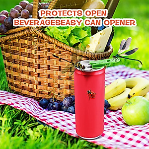 Abeillo 6 Pieces Manual Easy Can Opener, Soda Beer Can Opener Beverage Can Top Ring Opener Tool, Leakproof Soda Can Cover Can Openers for Pop, Coke, Beer, Soda, Aluminum Beverage