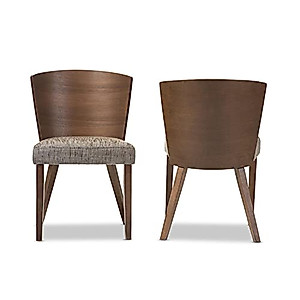 Baxton Studio Sparrow Wood Modern Dining Chair, Brown, Set of 2, 20.62L x 22W x 31.25H