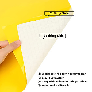 Prime Vinyl Permanent Vinyl, Self Adhesive Vinyl for Cricut 12" x 12", 25 Sheets Vinyl for Home Decor, Logo, Banners, Window Graphics, Cutting Machine