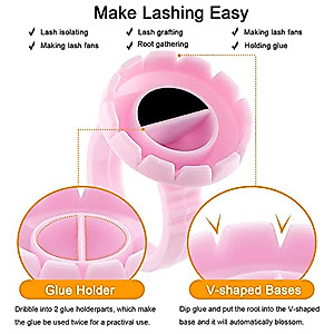 Lash Extensions Supplies,100PCS Glue Rings, Lash Glue Holder for Volume Lashes Fan, Lash Glue Ring Cup for Eyelash Extension Supplies, Supplies Lashes