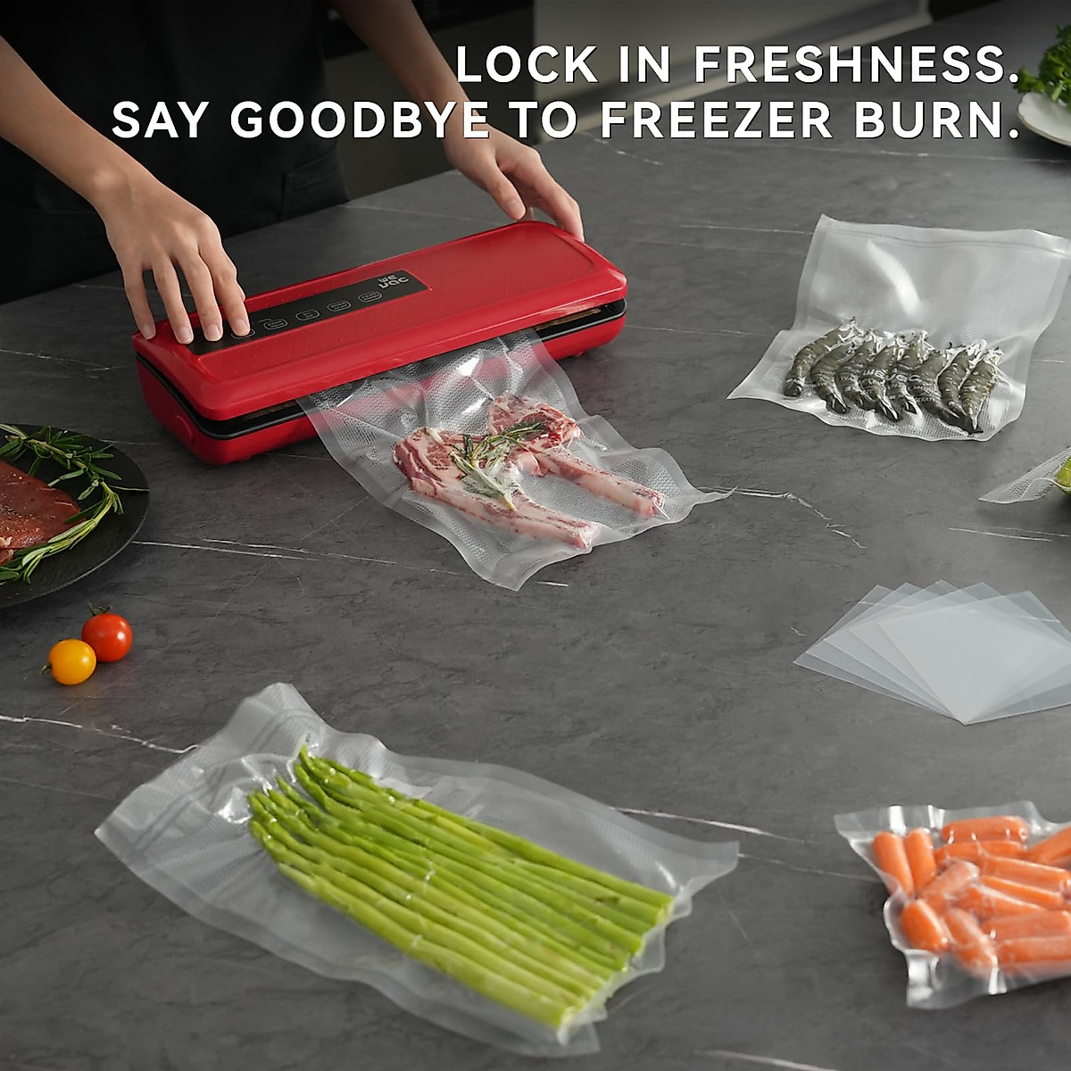 [2024 Q4] 8" x 20' and 11" x 20' Vacuum Sealer Roll, 6 Pack-Ideal for Food Storage, Sous Vide, and Meal Prep, Keep Food Fresh and Nutrients, Wevac Lite