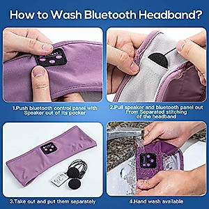 Fulext Sleep Headphones Wireless, Upgrade Wireless Sports Headband Headphones with Ultra-Thin HD Stereo Speakers Long Time Play for Side Sleepers Running Yoga Travel, Gifts for Men Women