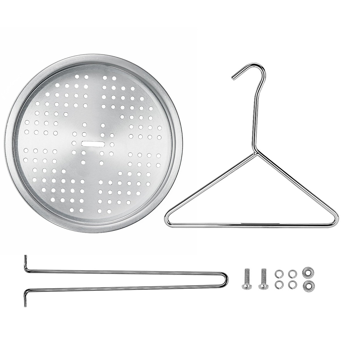 BOHK Turkey Chicken Fryer Poultry Rack Set Deep Frying Rack and Handle lifter Hook Stainless Steel Vertical Chicken Roaster Stand Rack, Heavy Duty Aluminum Roasting Drip Pan (Style A)