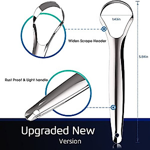 Kotomotoy Tongue Scraper (4 Pack) with Travel Case, Tongue Scraper for Adults, Fight Bad Breath, Medical Grade 100% Stainless Steel Tongue Cleaners For Oral Care, Professional Tongue Brush