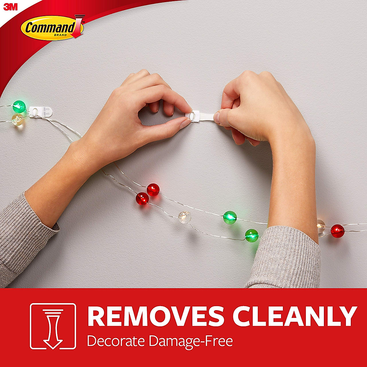 Command 17026 Decorating, White, 20 (17026-ES) 20PK Clip/Comm Adhesive, 20 Clips, Clear, 20 Clips